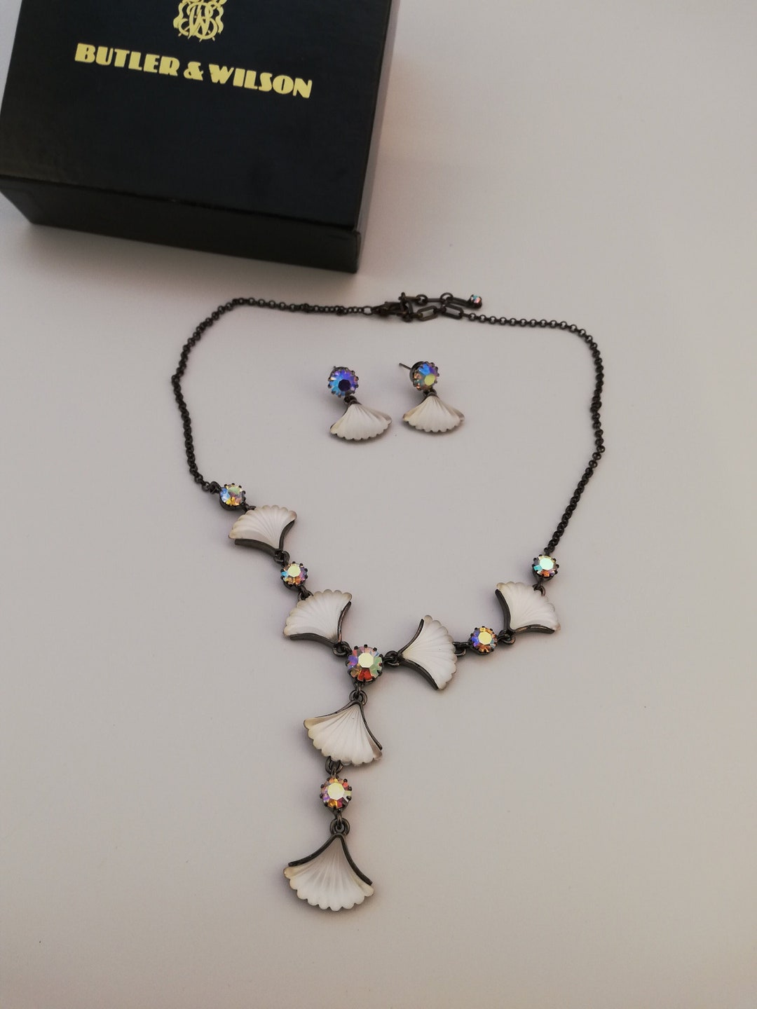 Boxed Vintage Butler and Wilson Necklace and Earrings Set Art Deco ...