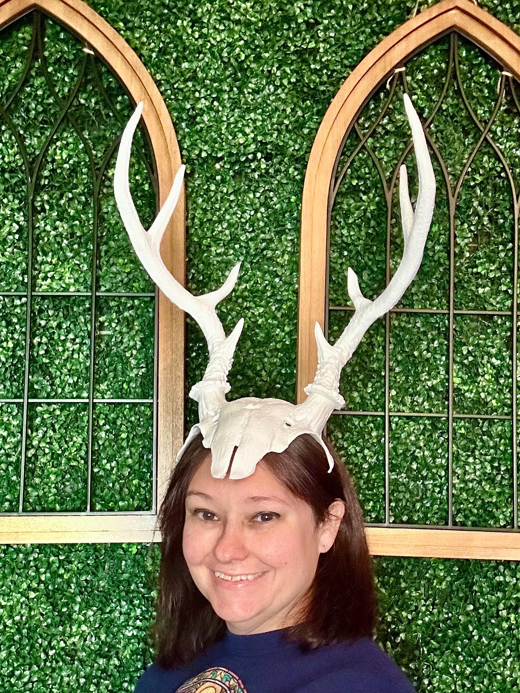 Deer Skull Antler Head Cap Deer Crown DIY Costume Rennasaince Halloween ...