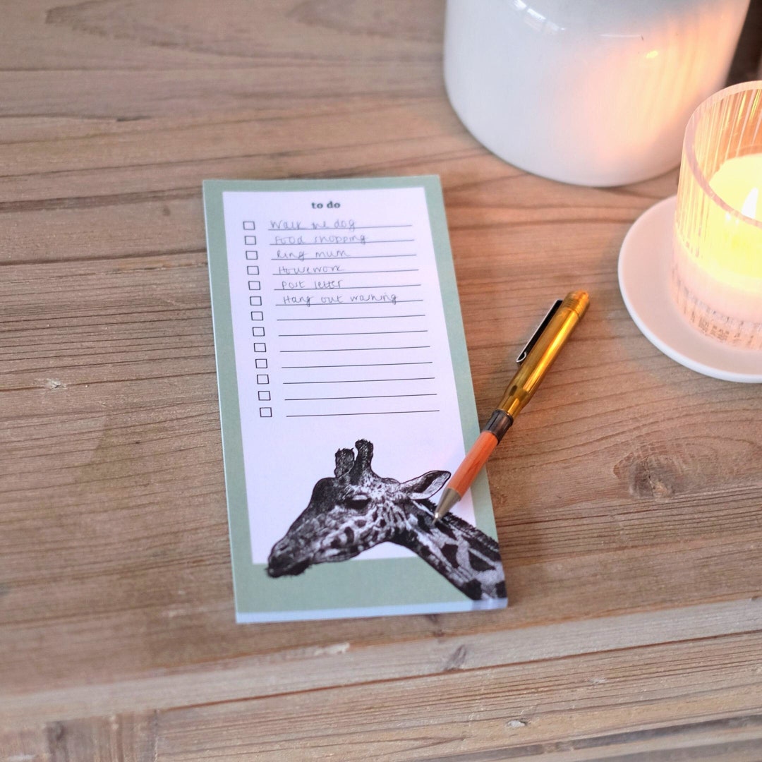 Giraffe to Do List / Notepad / Shopping List / Letterbox Gift - Etsy