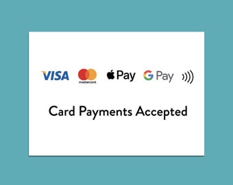 Card Payments Sign - Etsy UK