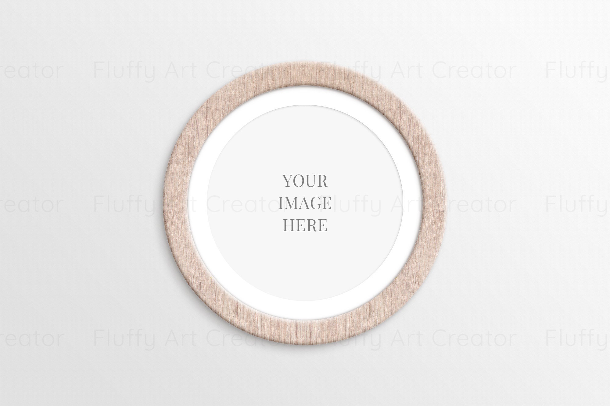 Wooden Round Picture Frame Mockup, Round Wooden Frame Mockup, Bohemian ...
