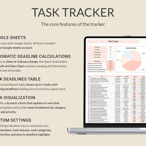 Task Tracker Google Sheets Template, Team Project Management, Employee ...