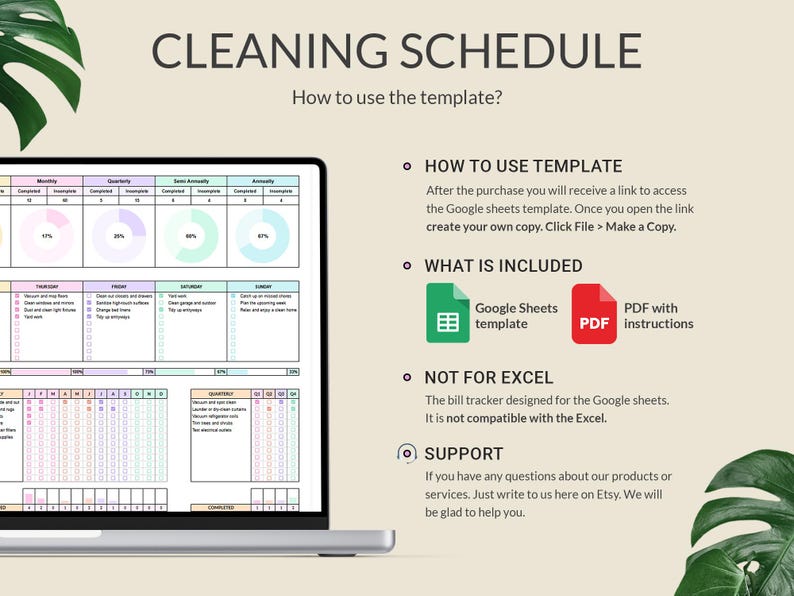 Ultimate Cleaning Checklist Spreadsheet, Cleaning Schedule Google ...