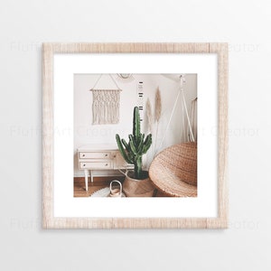 Square Nordic Picture Frame, Wood Picture Frame, Scandinavian Mockup ...