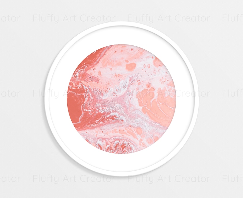 White Round Picture Frame Mockup, White Round Wall Frame Mockup, White ...