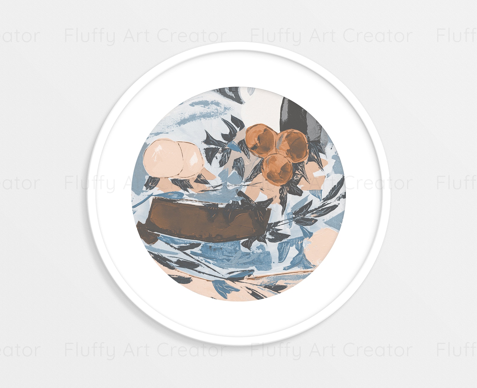 White Round Picture Frame Mockup, White Round Wall Frame Mockup, White ...