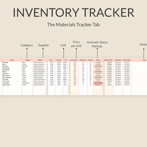 Inventory Tracker Spreadsheet Small Business Inventory Template Google ...