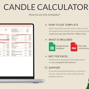 Candle Calculator Spreadsheet to Price Handmade Candles, Candle Making ...