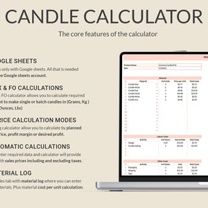 Candle Calculator Spreadsheet to Price Handmade Candles, Candle Making ...