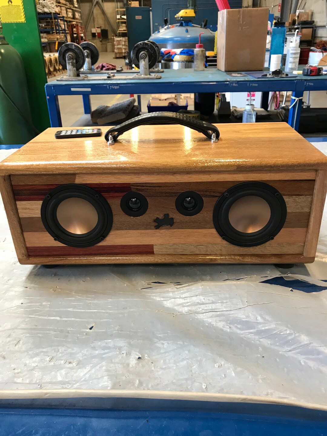 Mahogany Portable Bluetooth Battery Operated Stereo Boombox Speaker ...