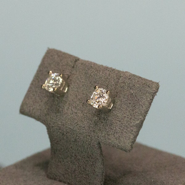 Diamond Solitaire Earrings - Etsy