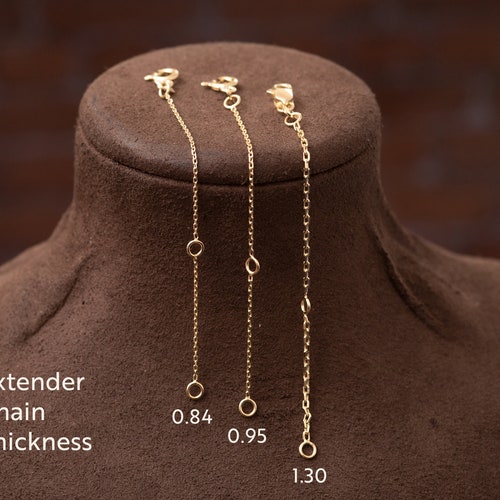 14k Solid Gold Necklace or Bracelet Extender Chain Adjustable - Etsy