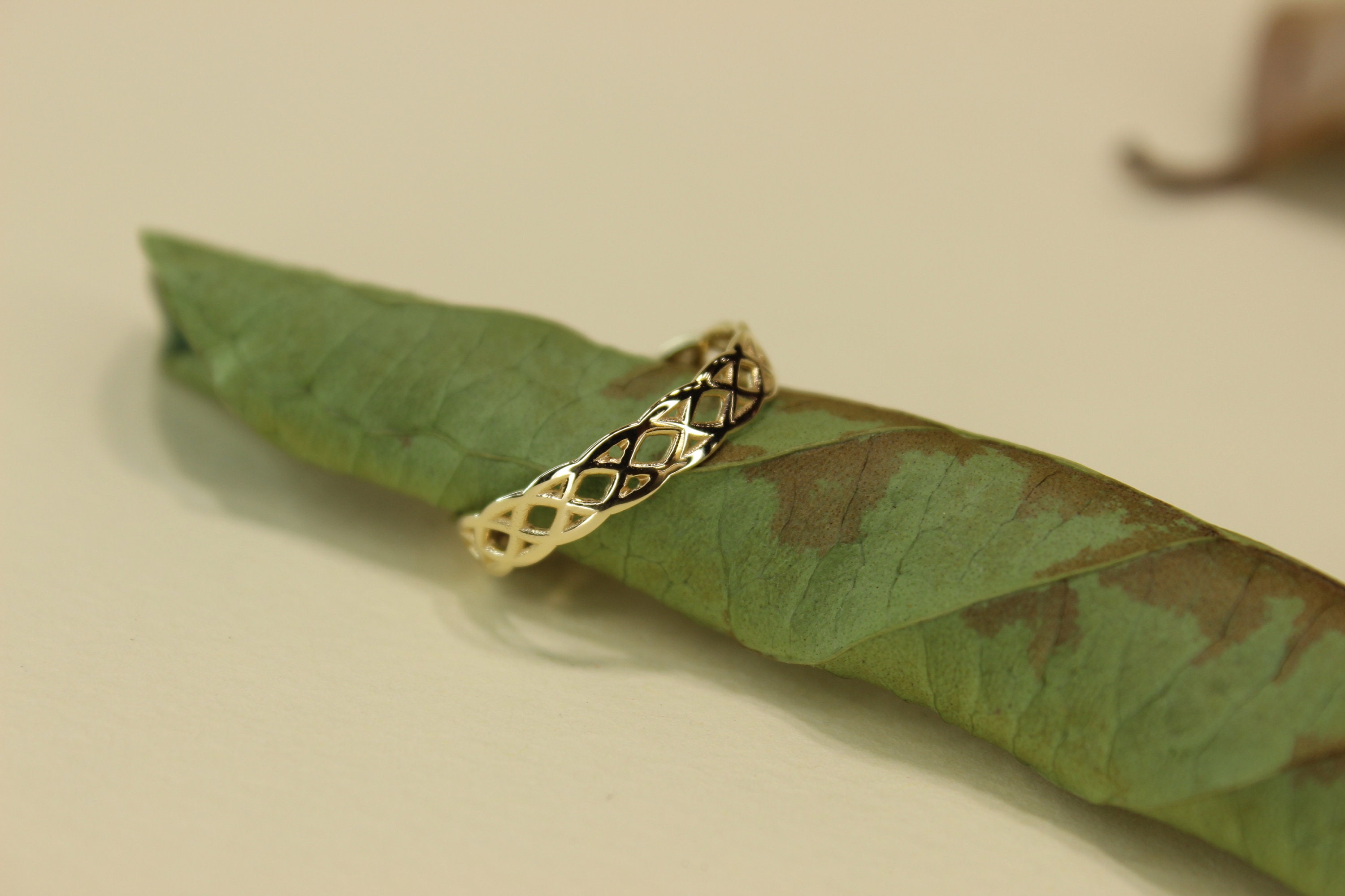 14K Real Gold Braided Ring Gold Infinity Ring Twisted Gold - Etsy