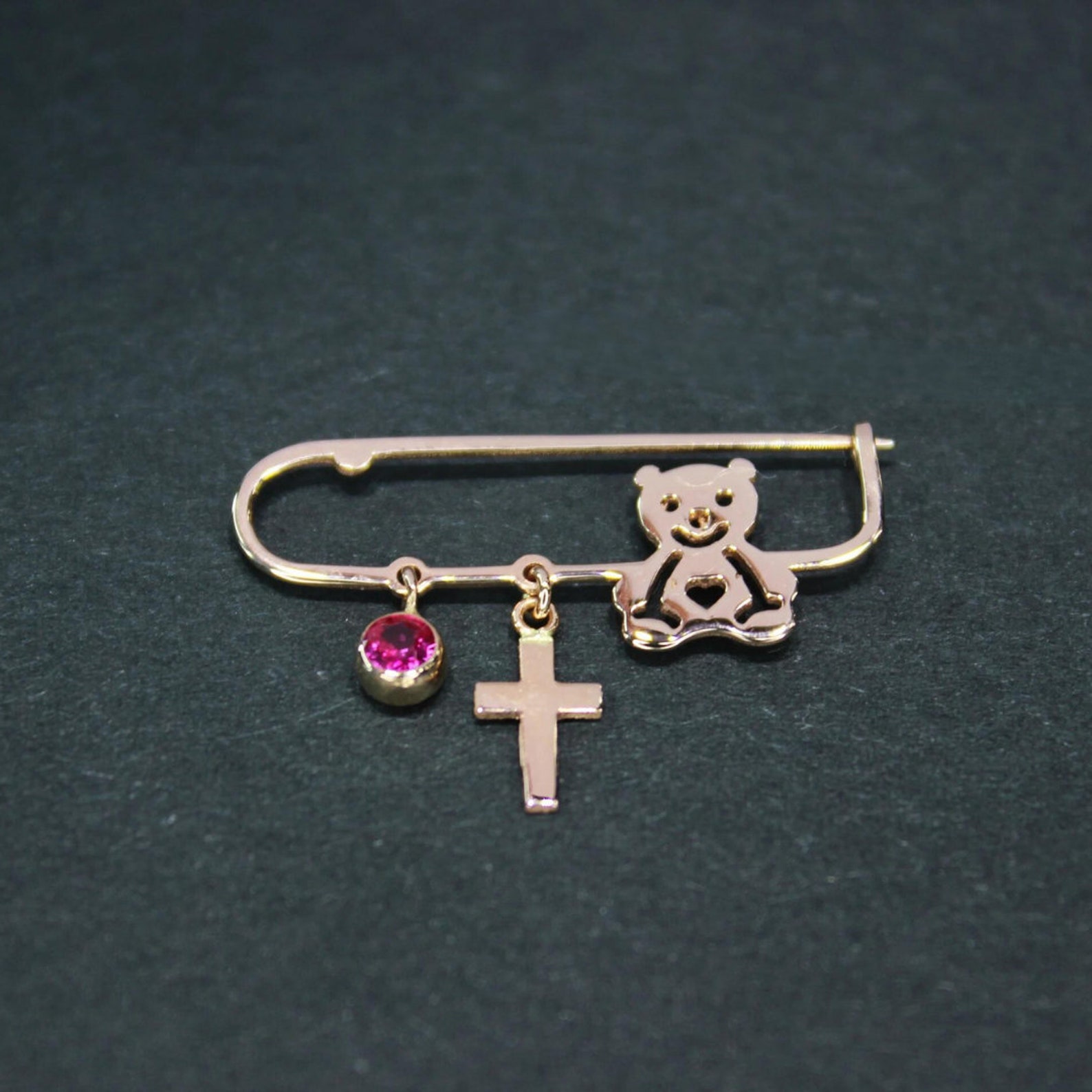 14K Solid Gold New Born Baby Pin, Baby Brooch, New Born Baby Gift ...