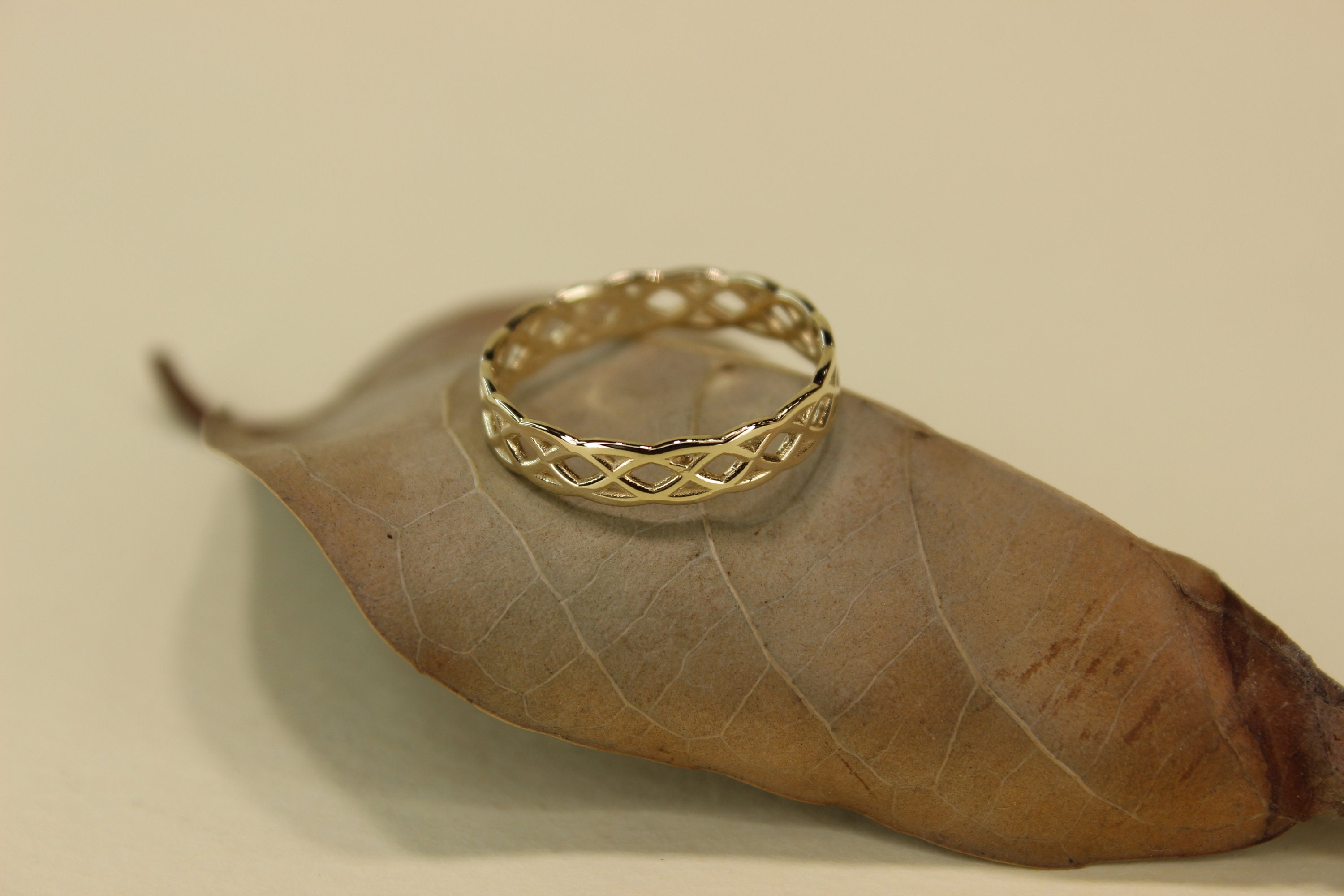 14K Real Gold Braided Ring Gold Infinity Ring Twisted Gold - Etsy
