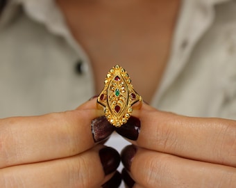 22k Gold Ring - Etsy