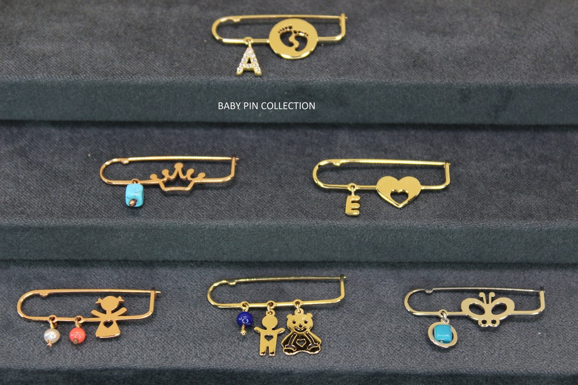 14K Solid Gold New Born Baby Pin Baby Brooch New Born Baby - Etsy