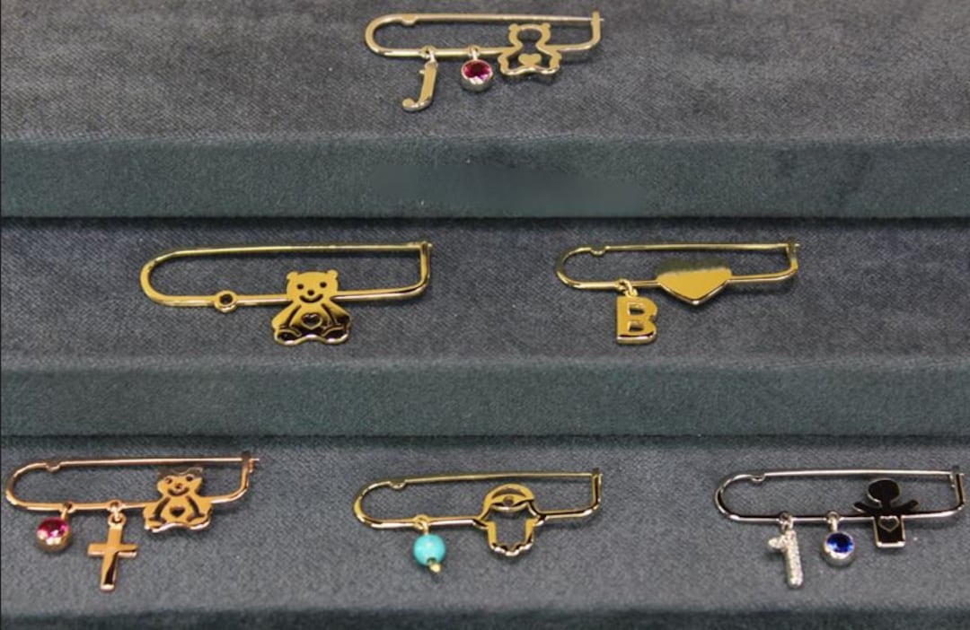 14K Solid Gold New Born Baby Pin, Baby Brooch, New Born Baby Gift ...