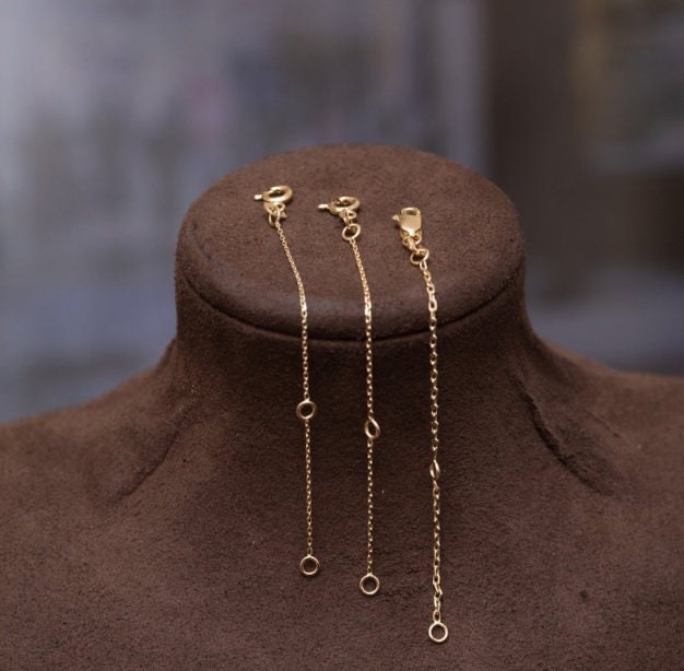 18k Solid Gold Necklace or Bracelet Extender Adjustable - Etsy