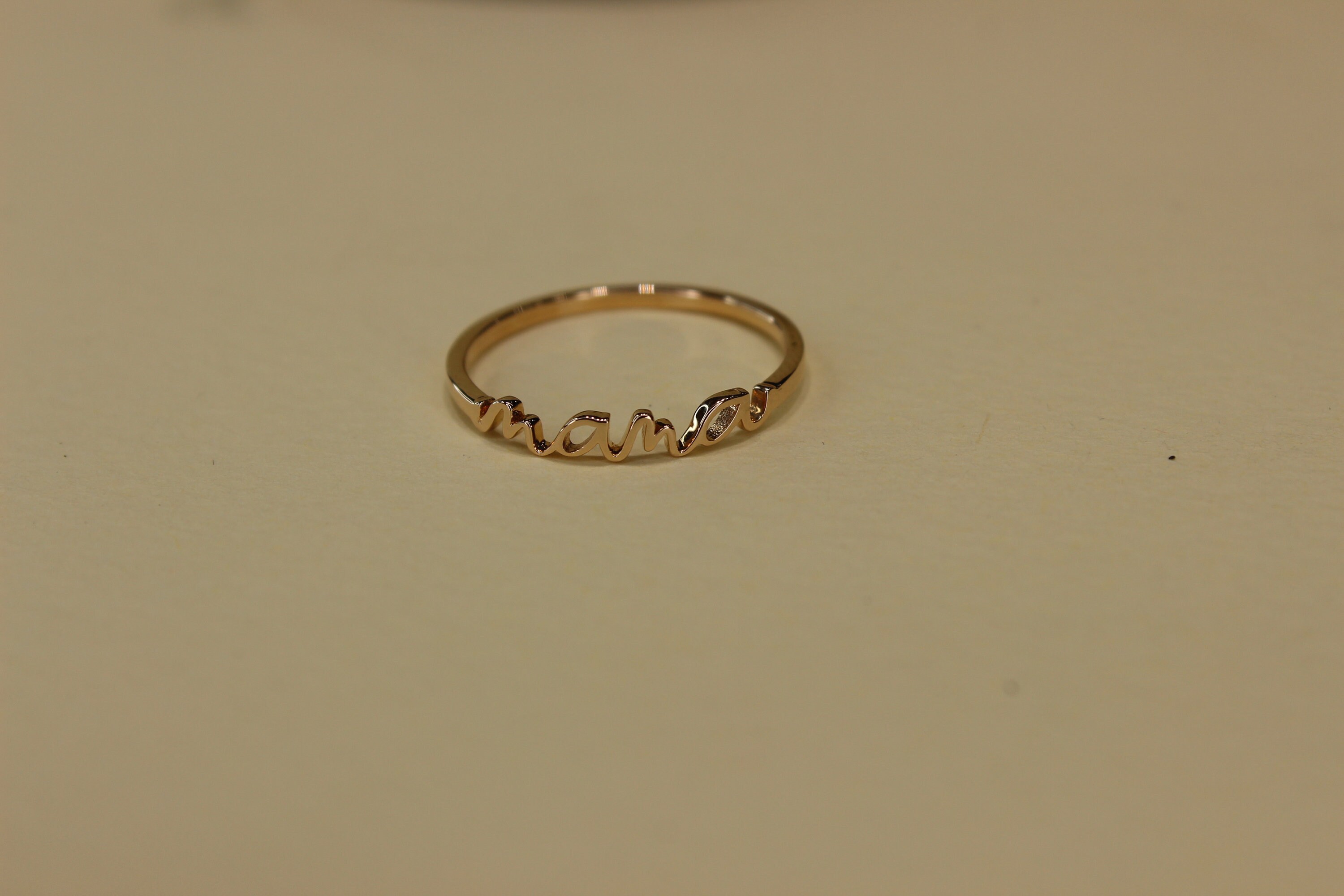 14K Solid Gold Mama Ring Mama Ring With Birthstone Awesome - Etsy UK