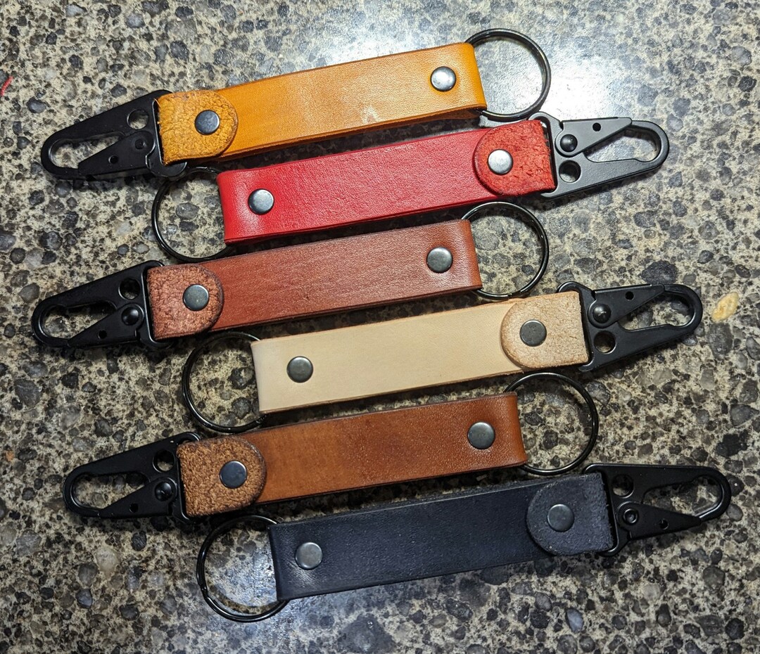 Leather Carabiner Keychain. Handmade Keychain. Carabiner Keychain ...