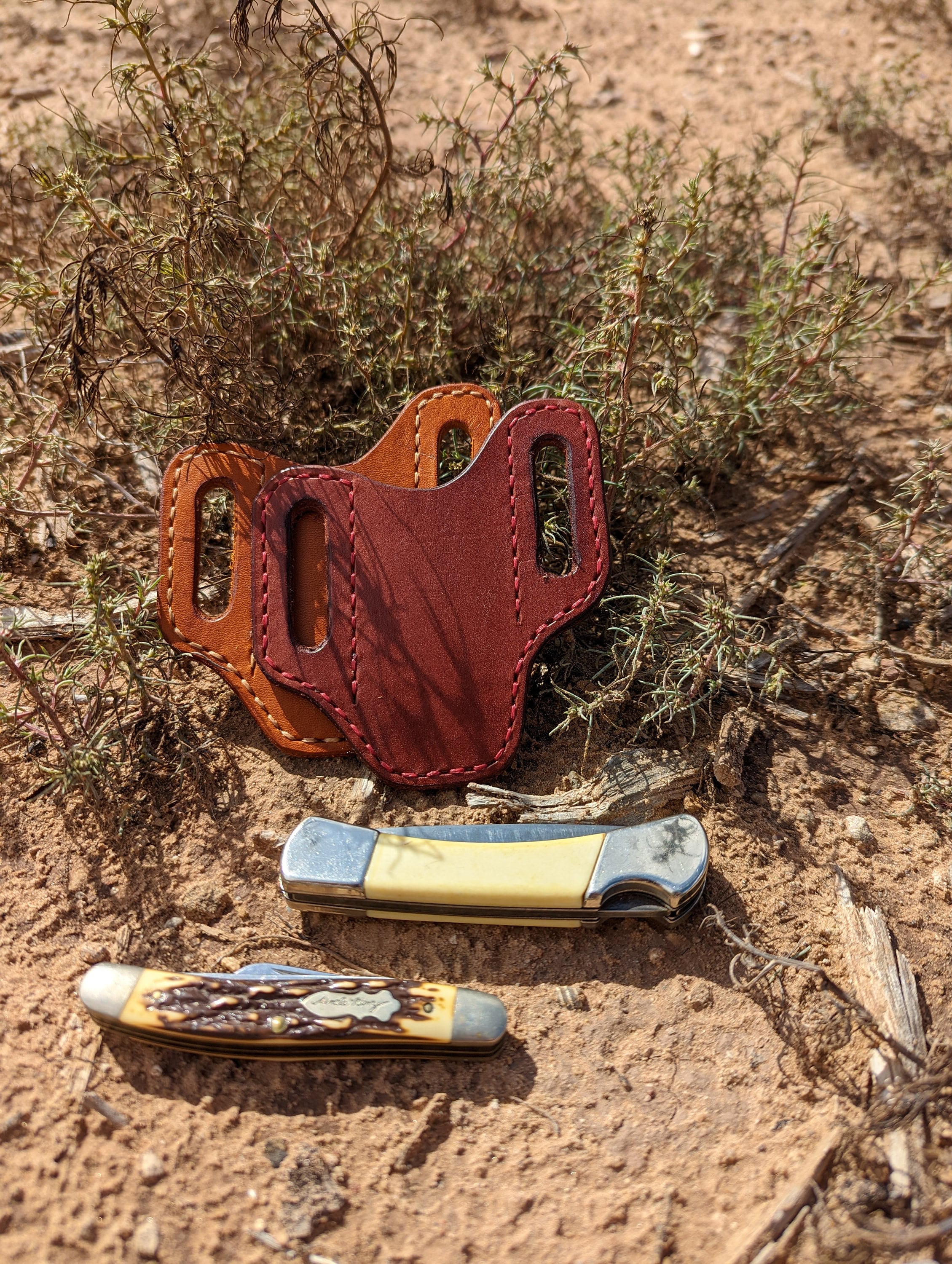 Handmade Leather Trapper Sheath. Trapper Knife Scabbard. Leather Knife ...