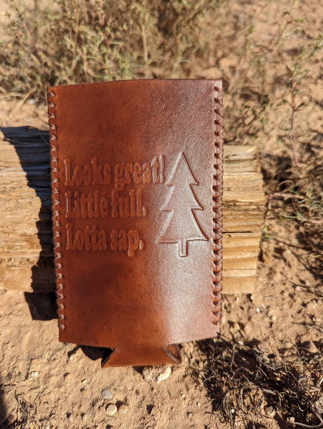 Lotta Sap Leather Can Cooler. Personalized Leather Can Cozie. Leather ...