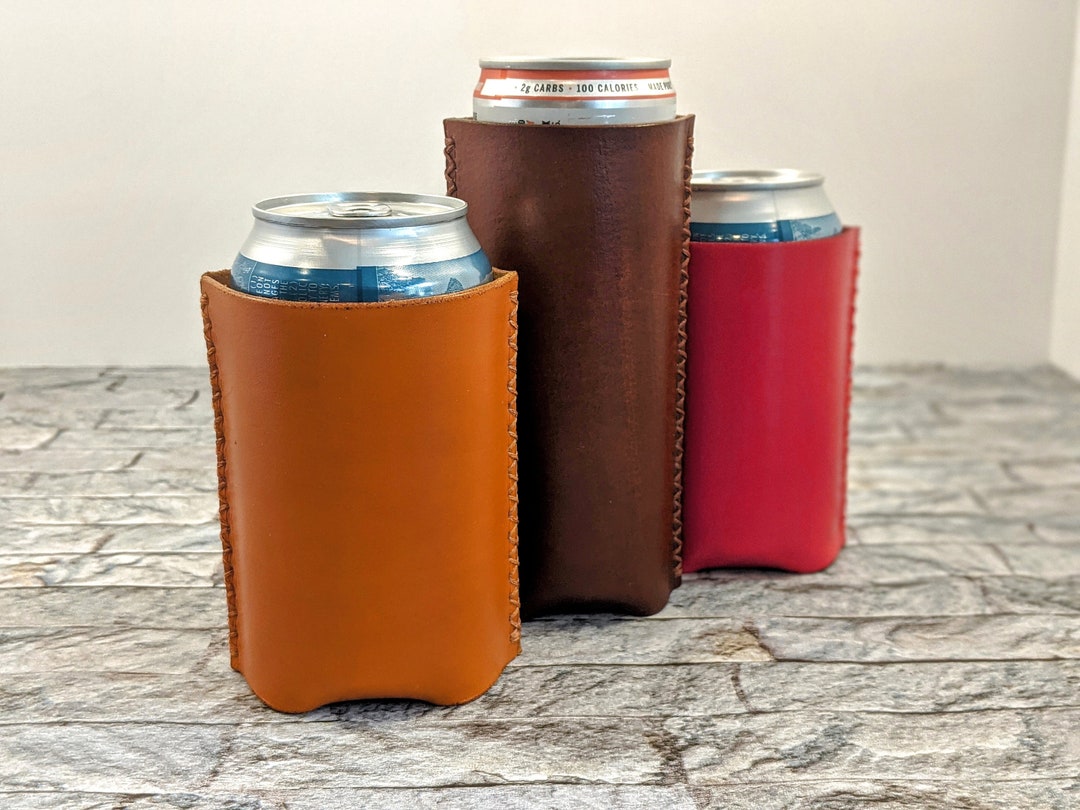 Personalized Leather Can Cooler. Leather Can Cozie. Leather Drink ...