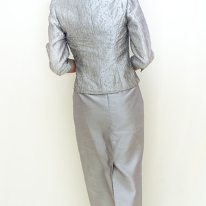 Vintage 2 Piece Silver Formal Dress With Jacket, and Hat - Etsy