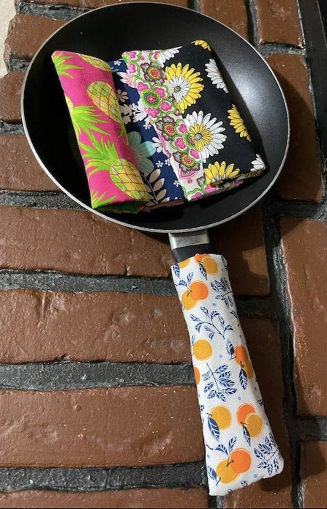 Insulated Iron Skillet Handle, Pan Handle Cover (handmade), Unique ...