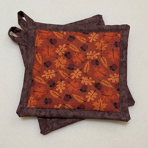 Fall/ Leaves Potholder/ Oven Mitts (handmade) Thanksgiving Gift/decor ...