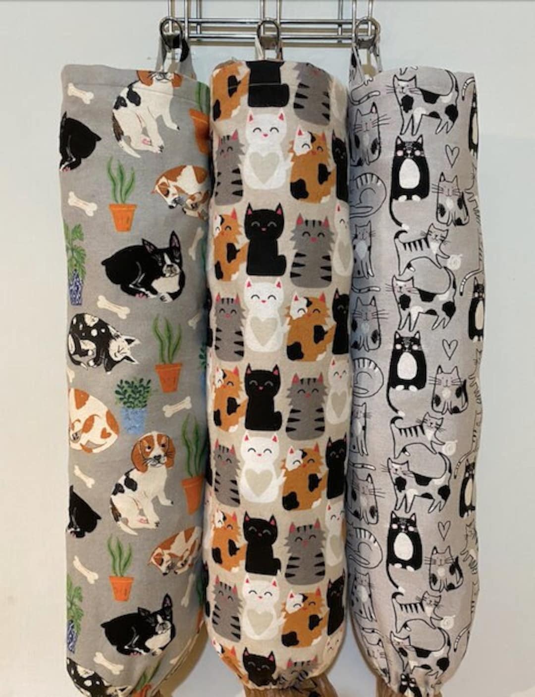 Flannel Cotton Plastic Bag Holder, Trash Bag Holder, Kitchen Bag ...