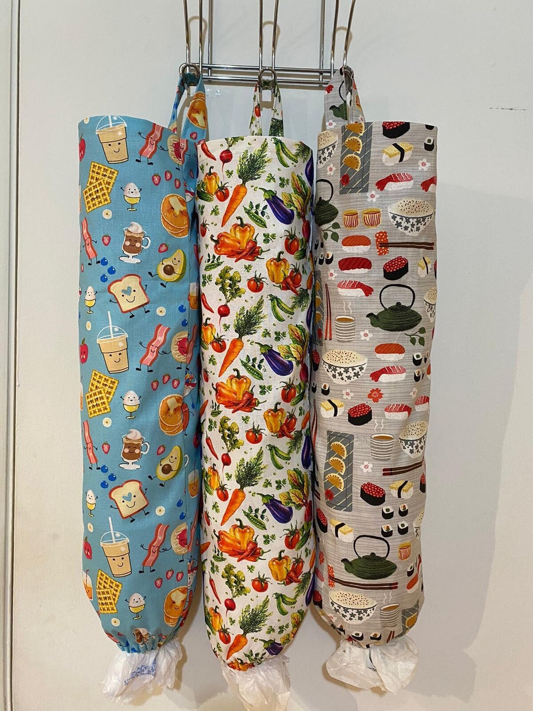 Cotton Plastic Bag Holder, Trash Bag Holder, Kitchen Bag Storage ...