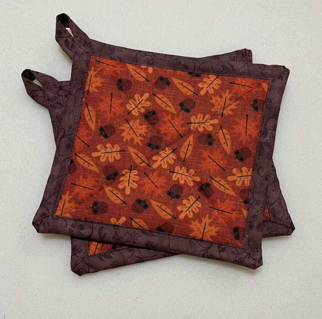Fall/ Leaves Potholder/ Oven Mitts (handmade) Thanksgiving Gift/decor ...