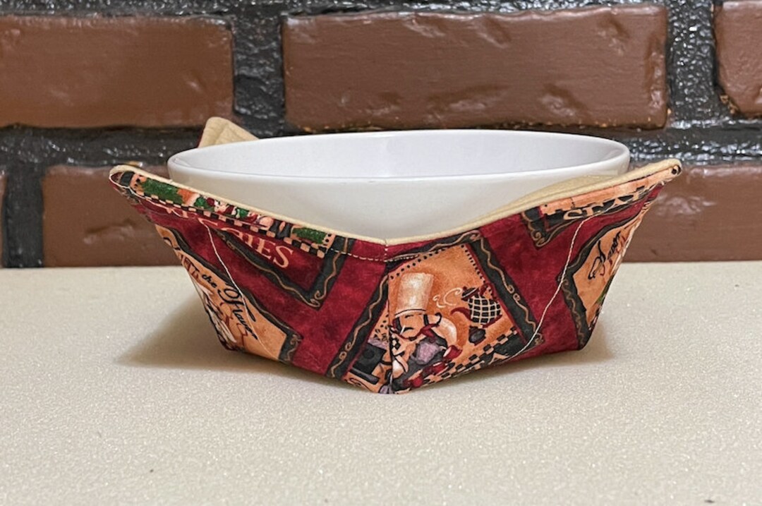 Microwavable Bowl Cozy/potholder, Reversible & Microwavable. Handmade ...