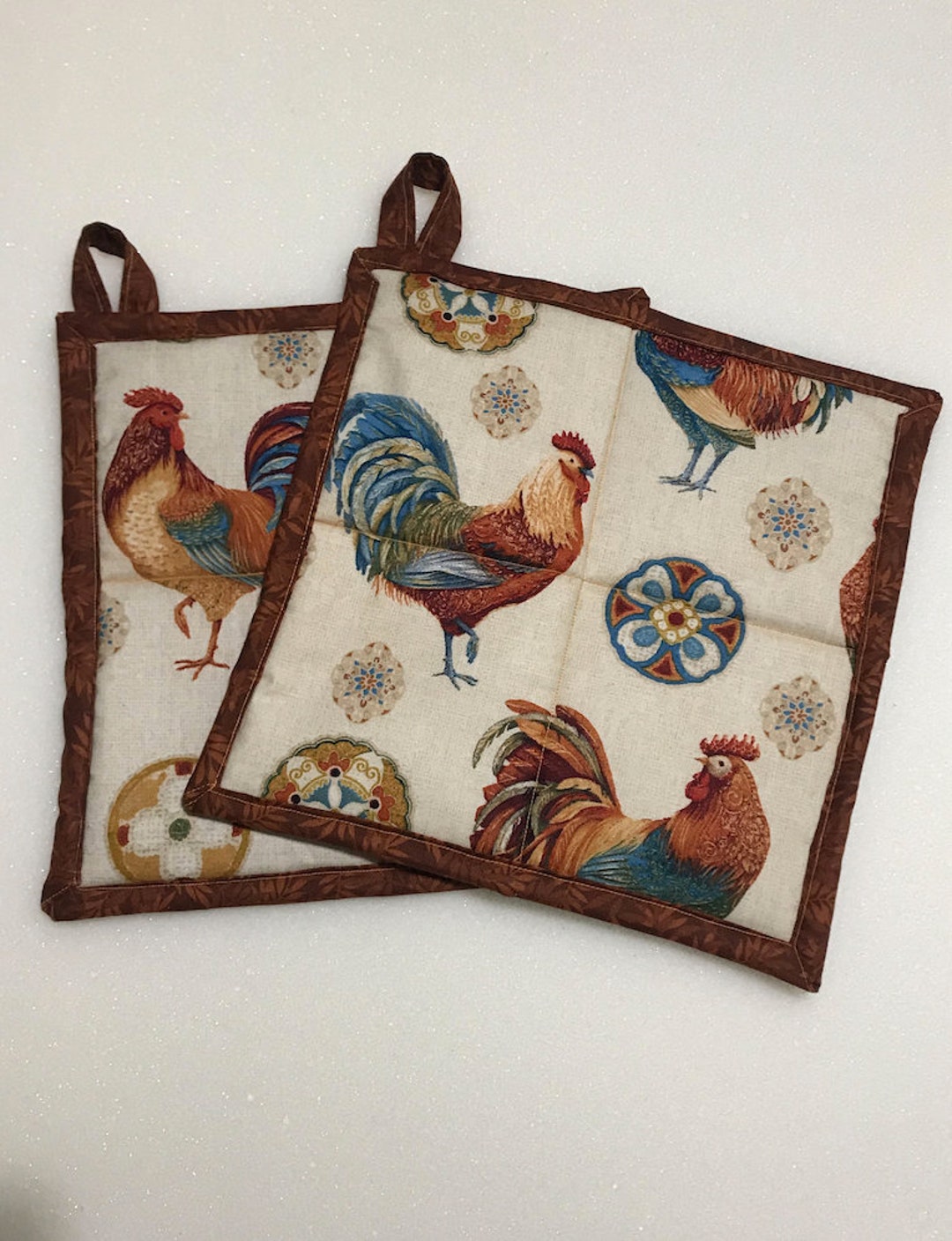 Rooster/chicken Pot Holder Set - Etsy