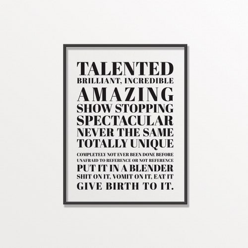 Talented Brilliant Incredible Lady Gaga Meme Print Poster - Etsy