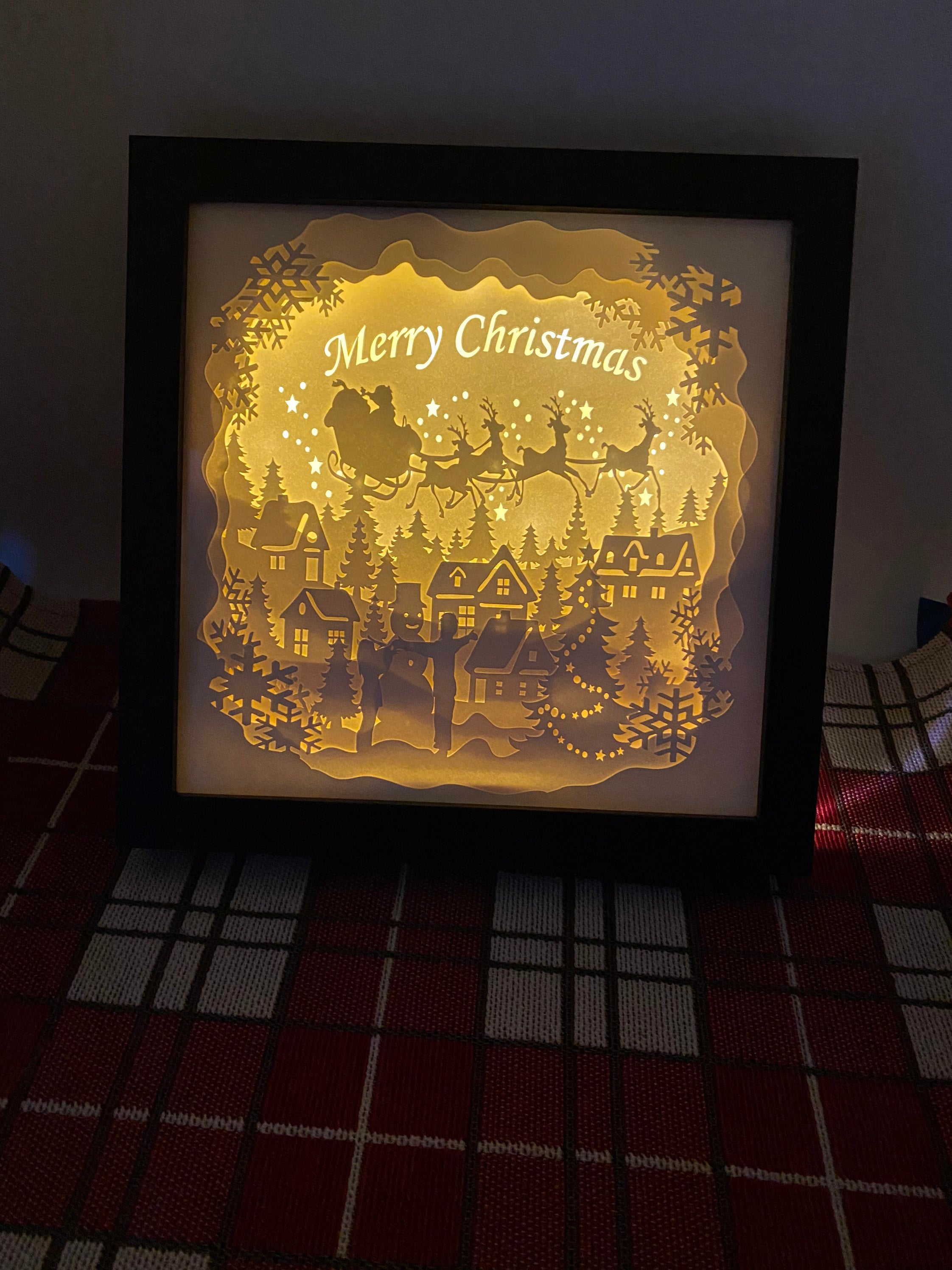 3D Shadow Box Christmas Scene Light Box LED Lights - Etsy