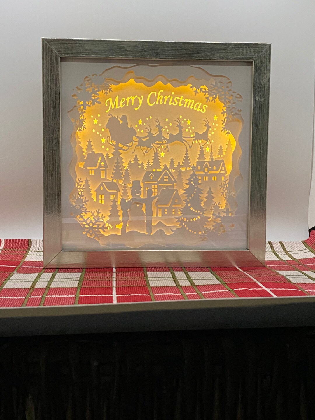 3D Shadow Box Christmas Scene Light Box LED Lights - Etsy