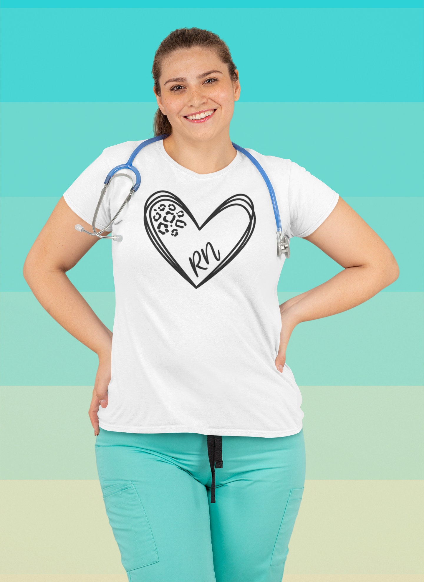 Leopard RN Heart Svg Cheetah RN Svg Leopard Nurse Svg Nurse | Etsy