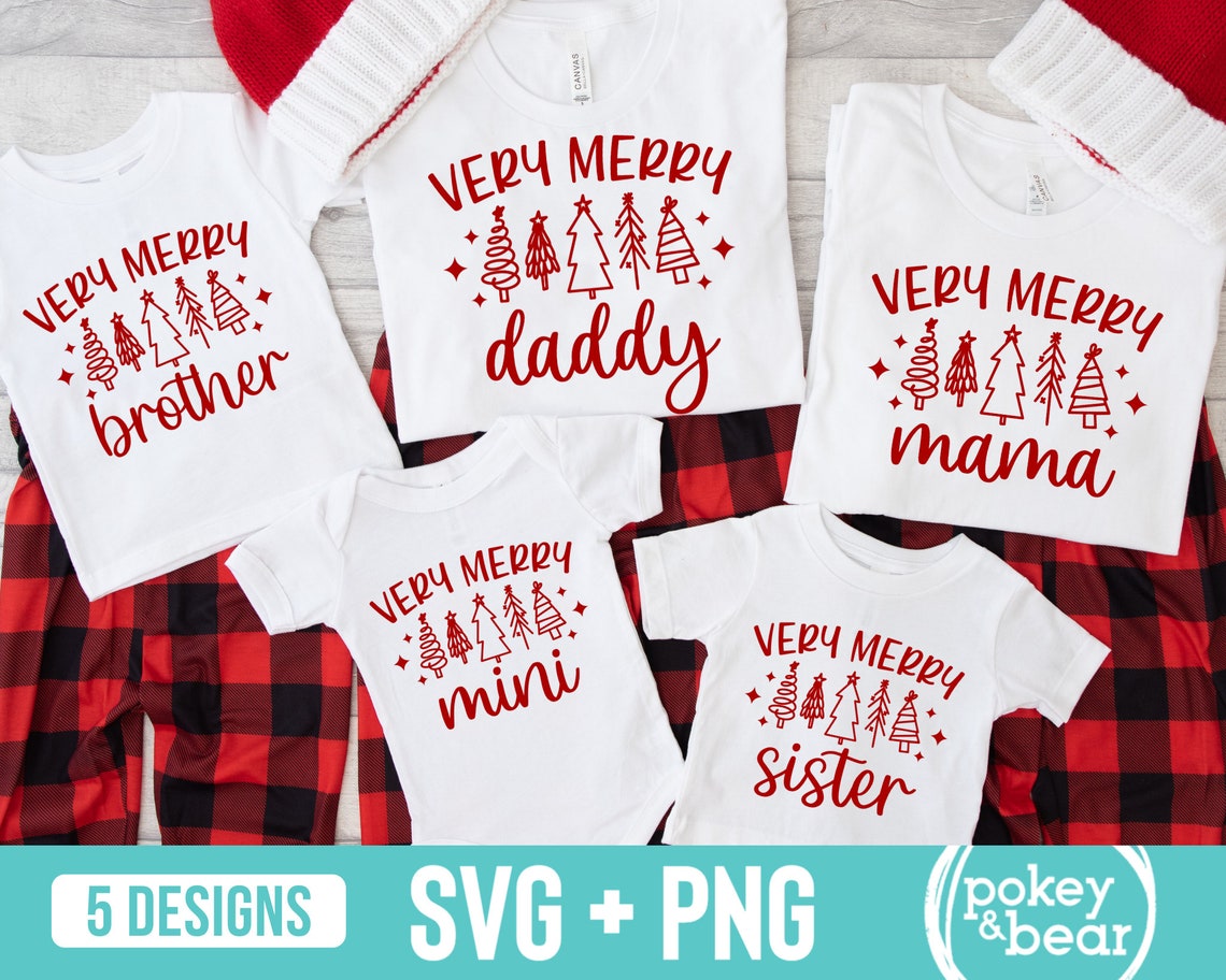 Matching Family Christmas Svg Bundle Very Merry Mama Svg Christmas ...