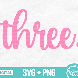 Three Svg 3 Svg Third Birthday Svg 3rd Birthday Svg | Etsy