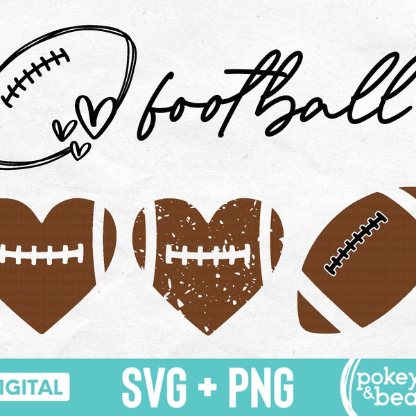 Football Heart Svg - Etsy
