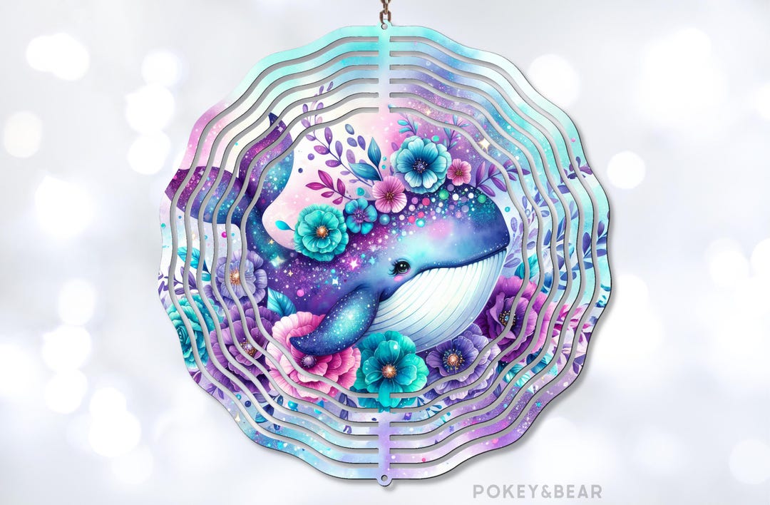 Glitter Whale Wind Spinner Sublimation Design Beach Wind Spinner Png ...