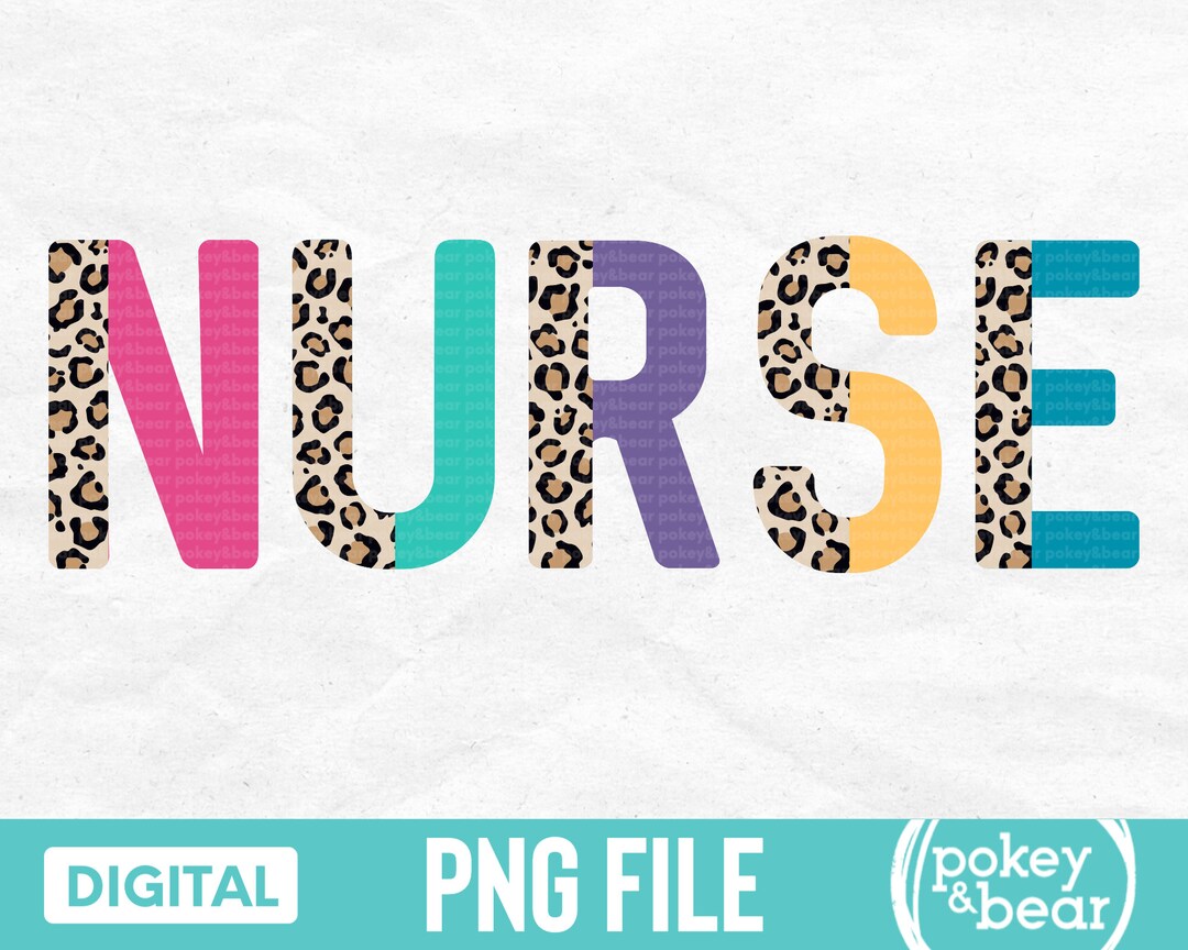 Half Leopard Nurse Png Colorful Nurse Sublimation Design Nurse Shirt ...