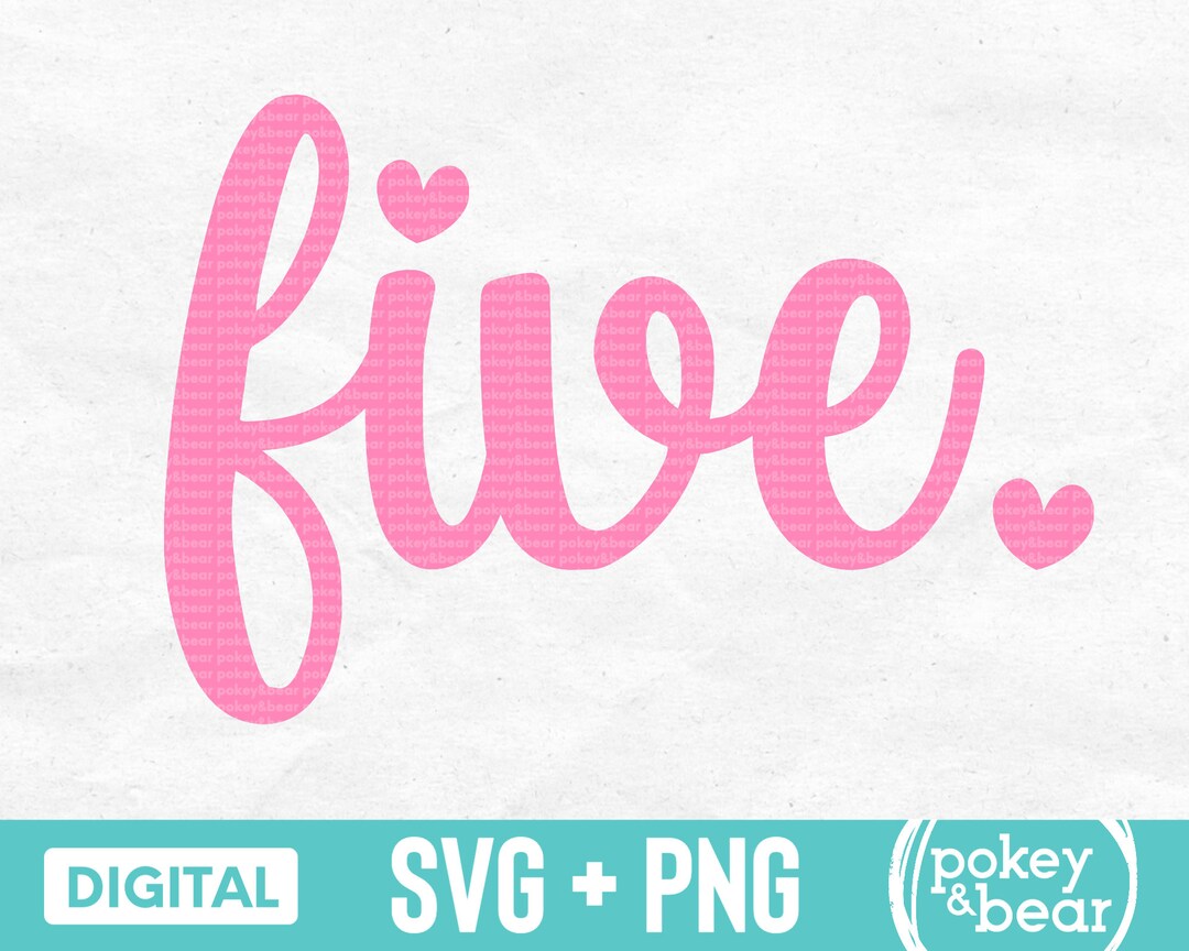 Five Svg 5th Birthday Svg Fifth Birthday Svg Birthday Girl Svg 5th ...
