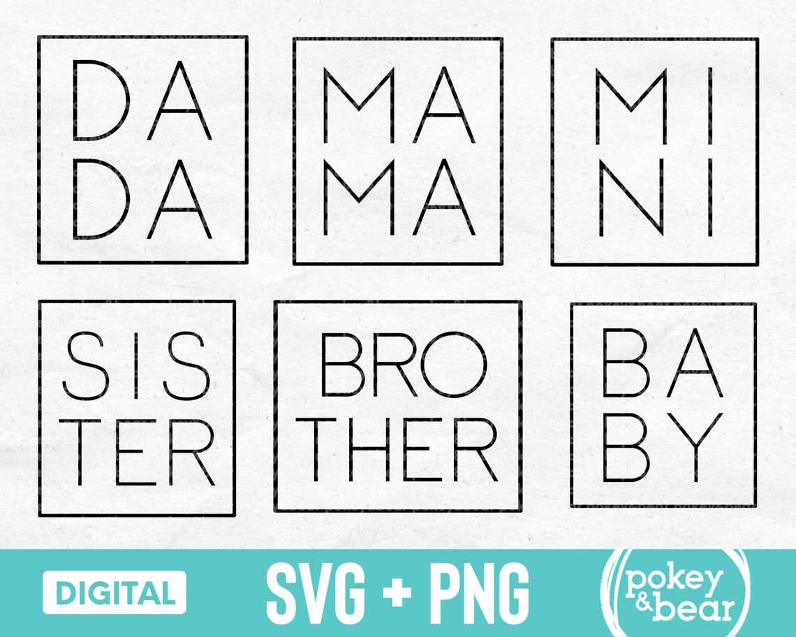 Matching Family Svg Bundle Mama Svg Mama Dada Mini Svg Baby - Etsy