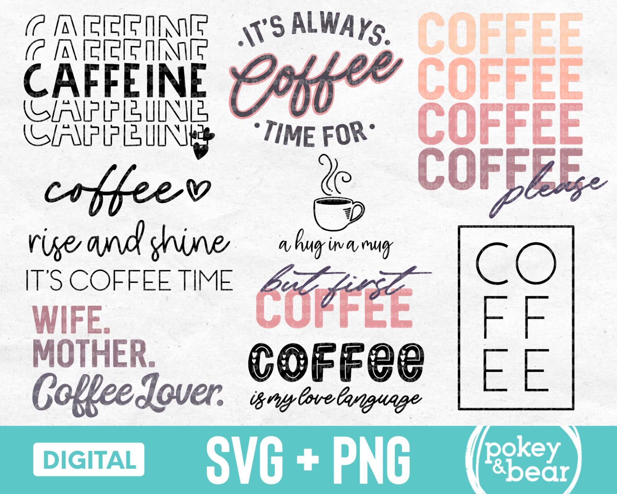 Coffee Svg Bundle Caffeine Svg Coffee Lover Svg Coffee - Etsy
