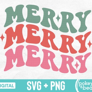 Merry Merry Merry Svg Merry Christmas Svg Retro Christmas Png ...