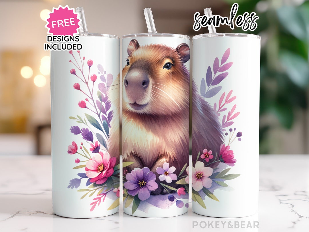 Capybara Tumbler Wrap 20 Oz Skinny Tumbler Sublimation Design Cute ...